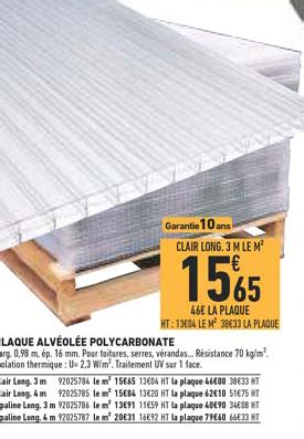 Promo Plaque Alvéolée Polycarbonate chez Brico Cash iCatalogue fr