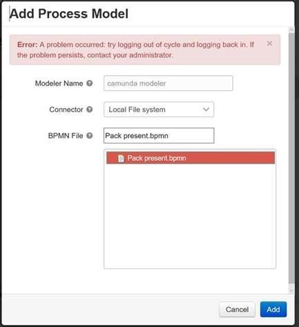 In Cycle Im Not Able To Create The Camunda Modeller Equivalent