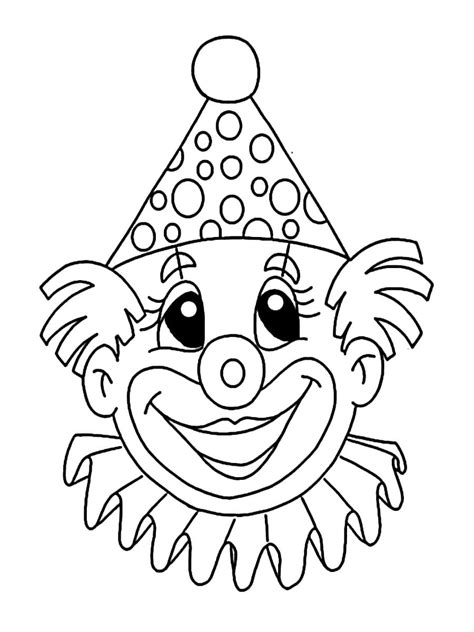 Coloriage Visage de Clown Heureux télécharger et imprimer gratuit sur