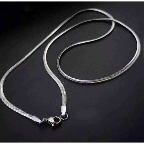 Jual COD KALUNG TITANIUM PRIA PIPIH KALUNG TITANIUM GEPENG PRIA DAN