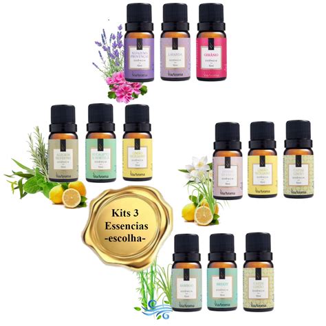 Kit 3 Essências Via Aroma para Difusor Aromatizador escolha Os Seus