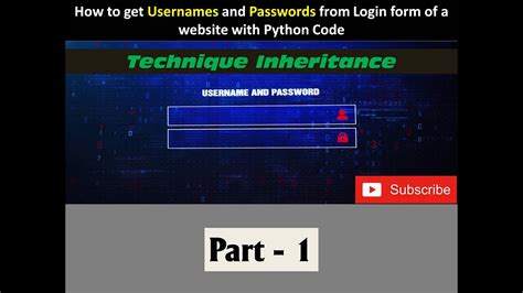 how to get username and passwords from login form of a website in python code part 1 youtube