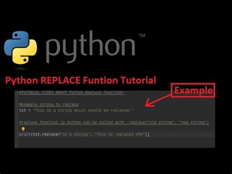 Python Replace Funtion Tutorial Throught Examples Python Replace