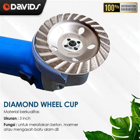 Jual Mata Gerinda Poles Beton Batu Alam Diamond Wheel Turbo Cup 3 Inch