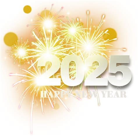 2025 Año Nuevo Fuente Colorida Fuegos Artificiales Dorados PNG dibujos