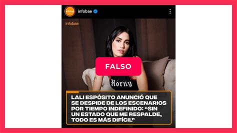 No Infobae no publicó esta placa con un supuesto textual de Lali