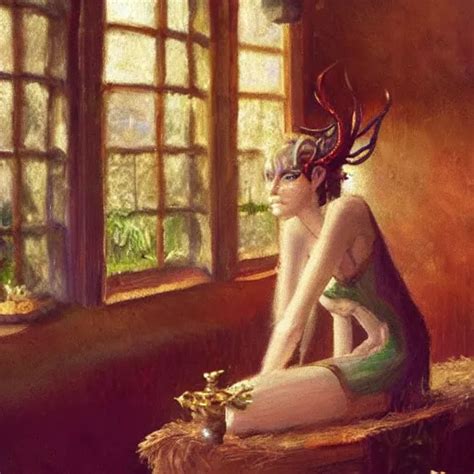 An Archfey From The Feywild Sitting In Their Dining Stable Diffusion