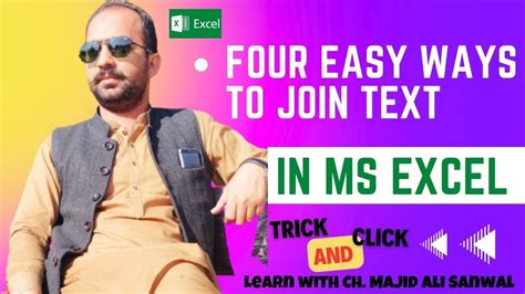 four easy ways to join text in excel join text data in excel youtube