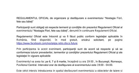REGULAMENTUL OFICIAL de organizare şi desfăşurare a evenimentului docx