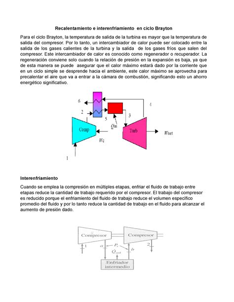 Ciclo Brayton Ejercicio Recalentamiento E Interenfriamiento En
