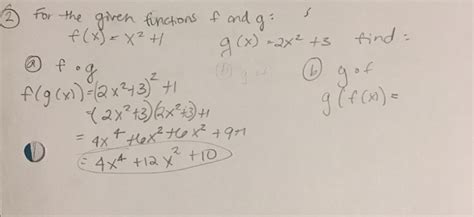 solved for the given functions f and g f x x 2 1