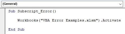 Vba Subscript Out Of Range Why It Occurs How To Fix