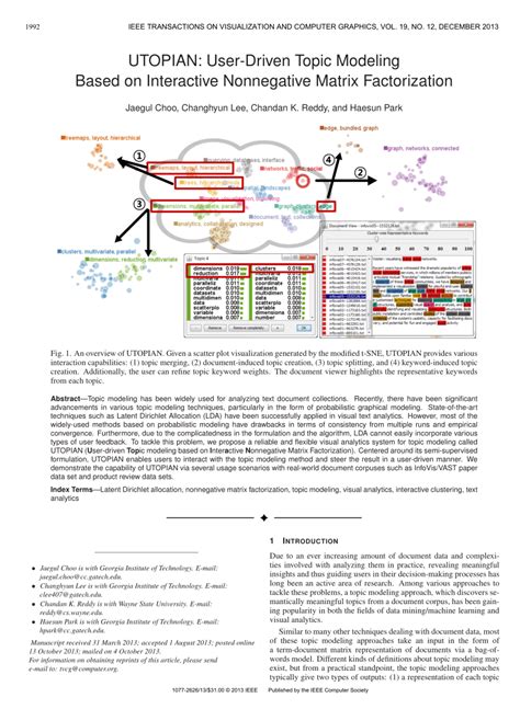 pdf utopian user driven topic modeling based on interactive nonnegative matrix factorization