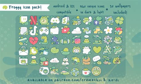 Froggy Icon Pack Android And IPhone Compatible Cremechii S Ko Fi