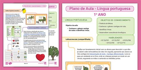 Alfabetizando Cantando Planos De Aula Ano L Ngua Portuguesa
