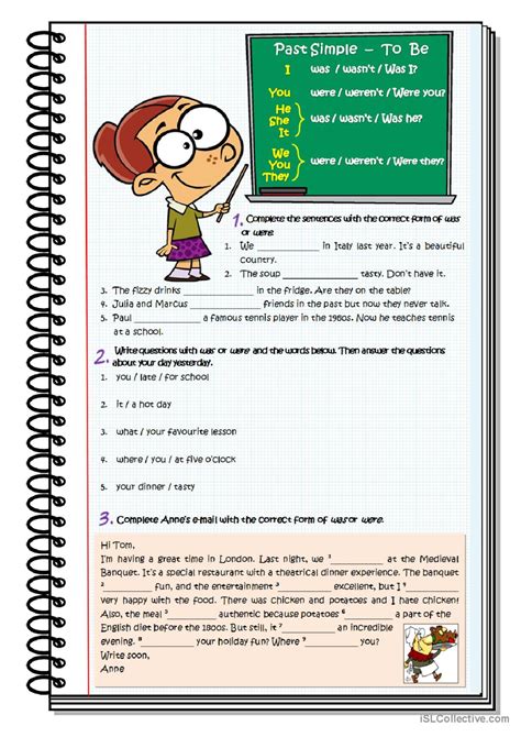 THE PAST SIMPLE TO BE gramma Español ELE hojas de trabajo pdf doc