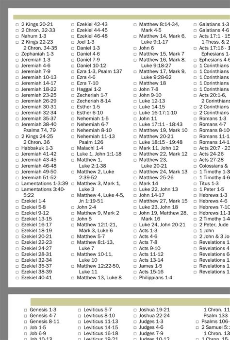 Printable Bible Reading Plan