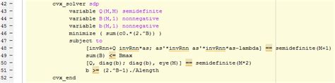 cvx index exceeds matrix dimensions cvx forum a community driven support forum