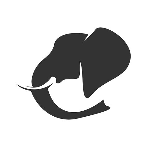 Ilustración de diseño de logotipo de icono de elefante Vector Premium