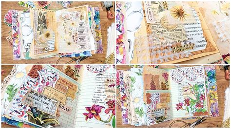 CRAFTMAS Day 2 Vintage Junk Journal With Me COLLAGING TIPS YouTube