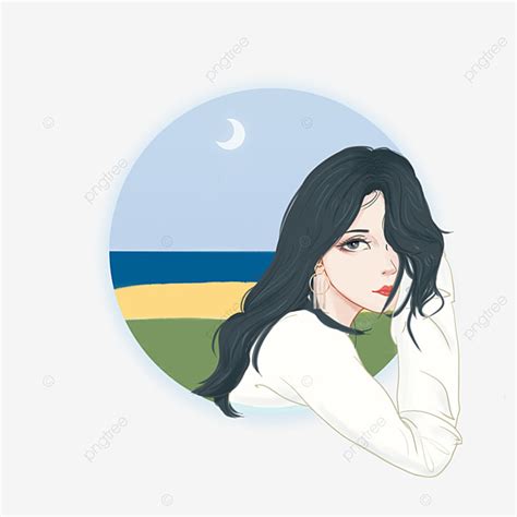 Hand Drawn Avatar White Transparent Cartoon Hand Drawn Girl Beauty