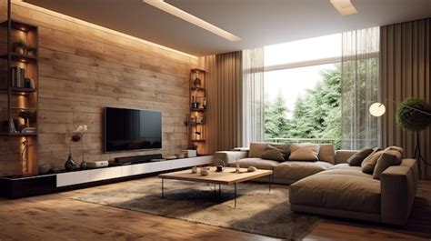Premium AI Image Interior Design Of A Cozy And Stylish Living Room