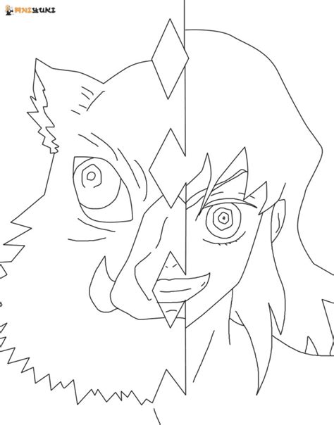 Inosuke Hashibira In Demon Slayer Coloring Pages Inosuke Coloring The