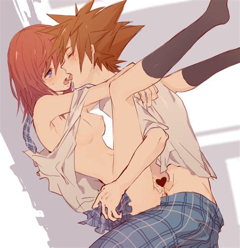 Rule Boy Against Wall Breasts Brown Hair Female Kairi Kingdom