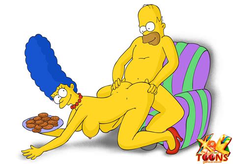 Rule 34 Ass Blue Hair Breasts Color Female Food Hair Homer Simpson Human Male Marge Simpson