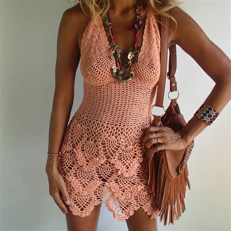 Handmade Crochet Dress Boho Dressbeach Dress 11 Colors Crochet Dress Boho Crochet Clothes