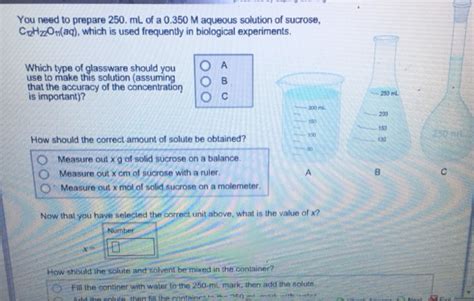 Solved You Need To Prepare 250 ML Of A 0 350 M Aqueous Chegg