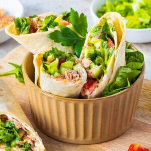 Thunfisch Wraps mit Frischkäse vegetarische Füllung
