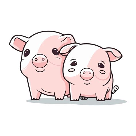Personagem de desenho animado de família de porcos ilustração vetorial