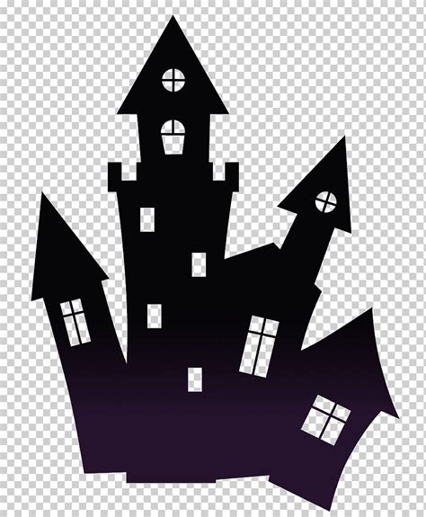 Silueta Del Castillo Halloween Casa Embrujada De Miedo Negro Ngulo