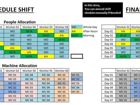 Automatic Shift Or Manpower Schedule In Google Sheet Or Excel Sheet