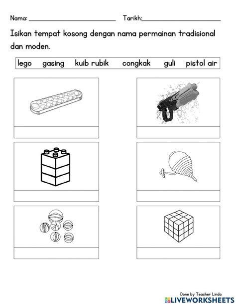 Ejercicio De Permainan Tradisional Dan Moden Cuadernos Interactivos