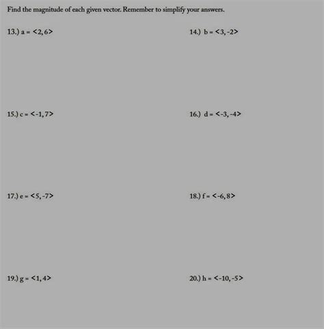 mr matt s math classes assignment vector component form and magnitude