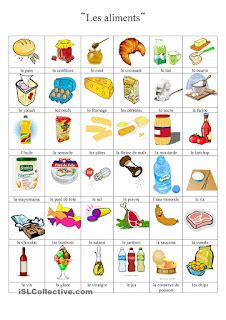 NOTRE BLOG DE FRANÇAIS LES ALIMENTS cours du 13 avril