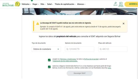 Consultar y descargar SOAT Seguros Bolívar TramitarSOAT