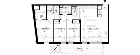 Plan appartement T4 de 90 71 m² neuf à Challans résidence Passage