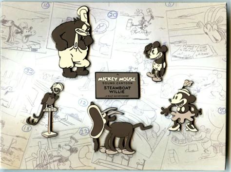 DISNEY CATALOG STEAMBOAT Willie Mickey Minnie Mouse Bad Pete Boxed LE