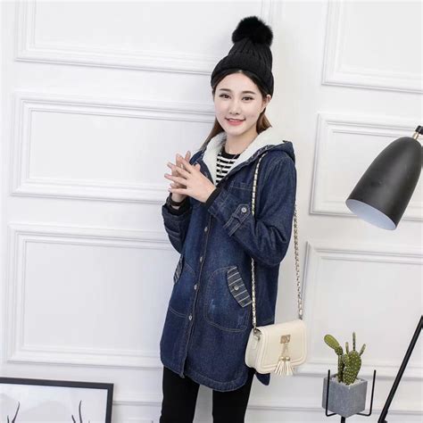 Fourrure Chaud Hiver Denim Veste Femme Mode Automne Laine Doublure