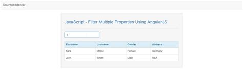 javascript filter multiple properties using angularjs sourcecodester