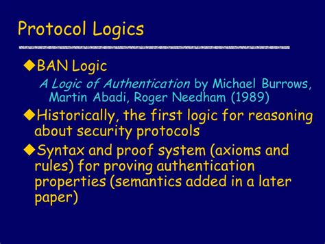 logics for security protocols anupam datta fall a foundations of security and privacy ppt