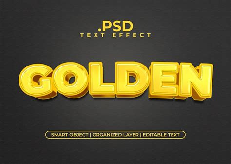 Efecto De Texto Dorado 3d Editable Archivo PSD Premium