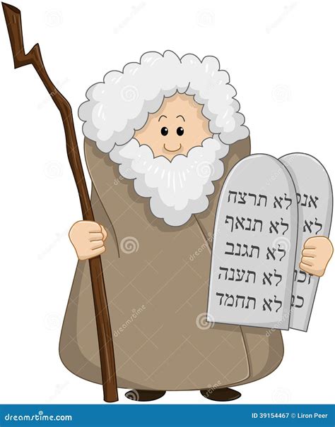 Moses And Ten Commandments Line Art Illustrator Vector
