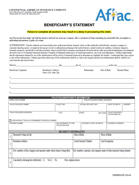 Printable Aflac Claim Forms For Mammogram