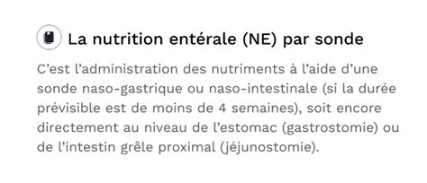 Recommandations de la nutrition entérale
