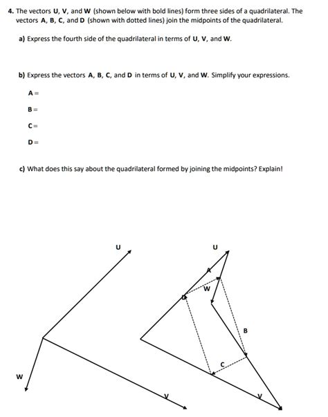 SOLVED The Vectors U V And W Shown Below With Bold Lines Form Three