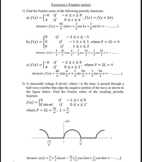 solved exercises fourier series 1 find the fourier
